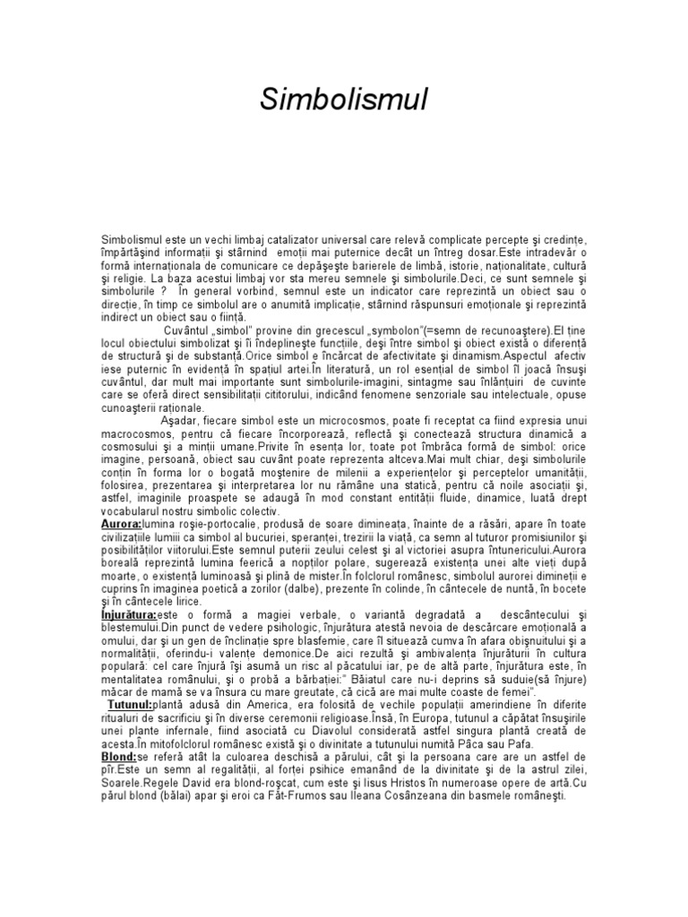 Simbolismul | PDF