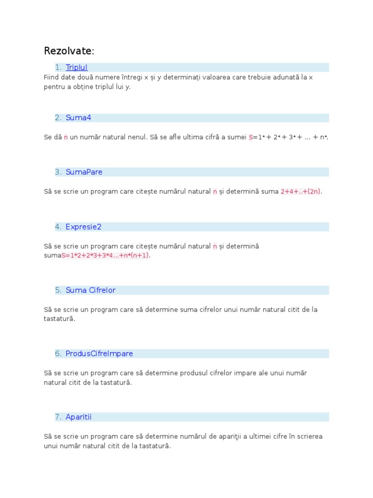 Probleme PBINFO | PDF