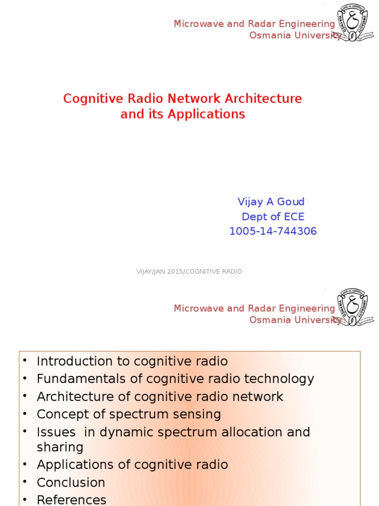 CognitivCognitive Radio Network Architecture and Its Applications ...