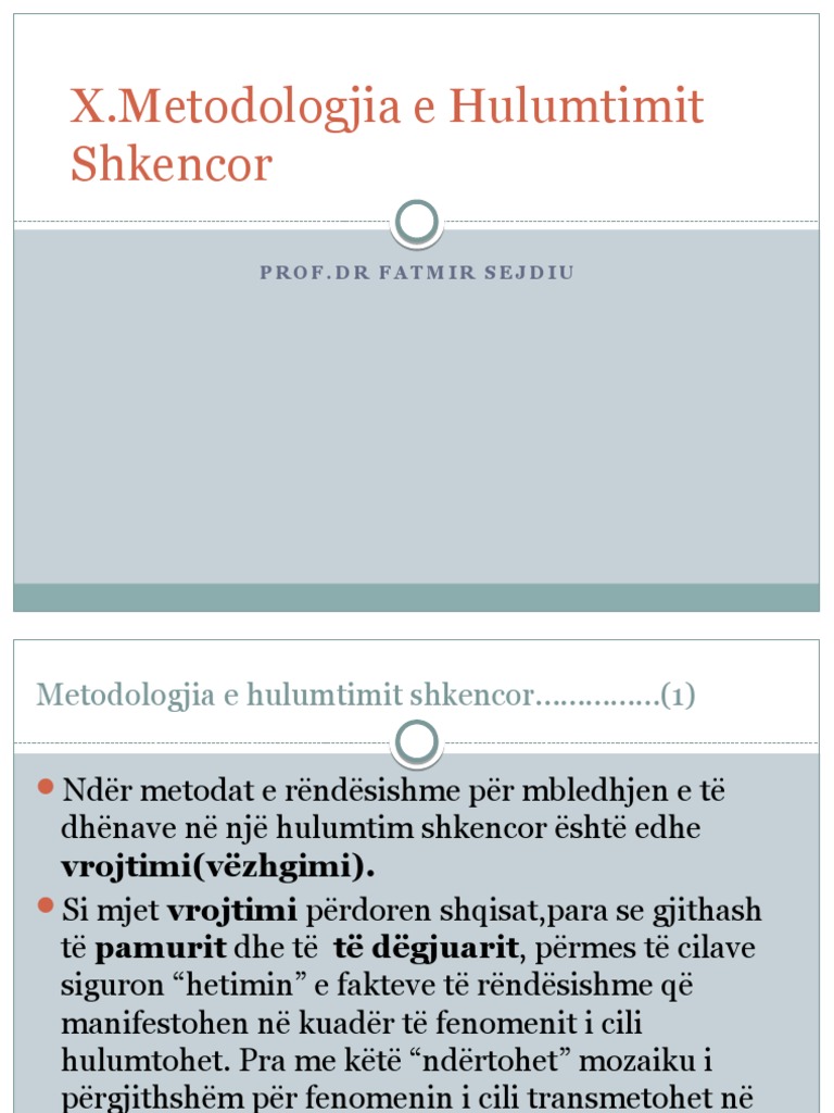 X. Metodologjia e Hulumtimit Shkencor | PDF