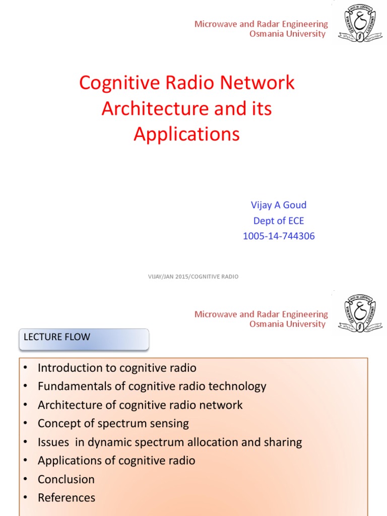 Cognitive Radio Network Architecture | PDF