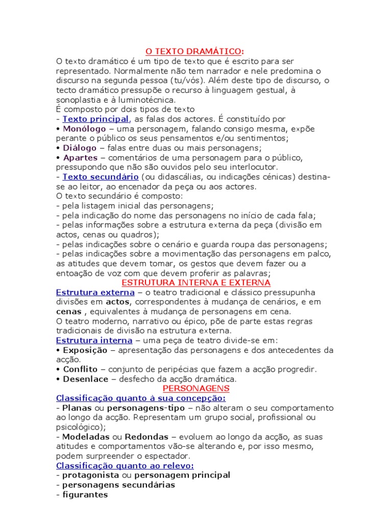 O Texto Dramático | PDF | Ator | Teatro