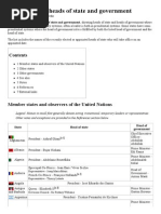 Current Heads of State 2025 List | PDF | Heads Of State | Government ...