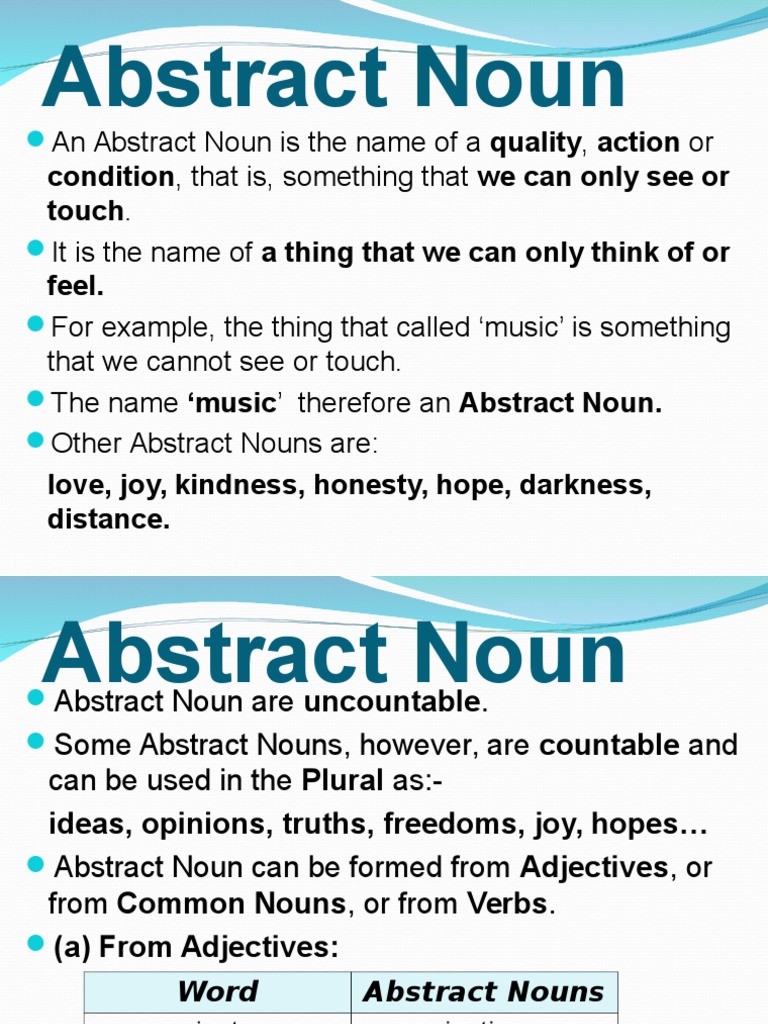 Abstract Nouns | PDF