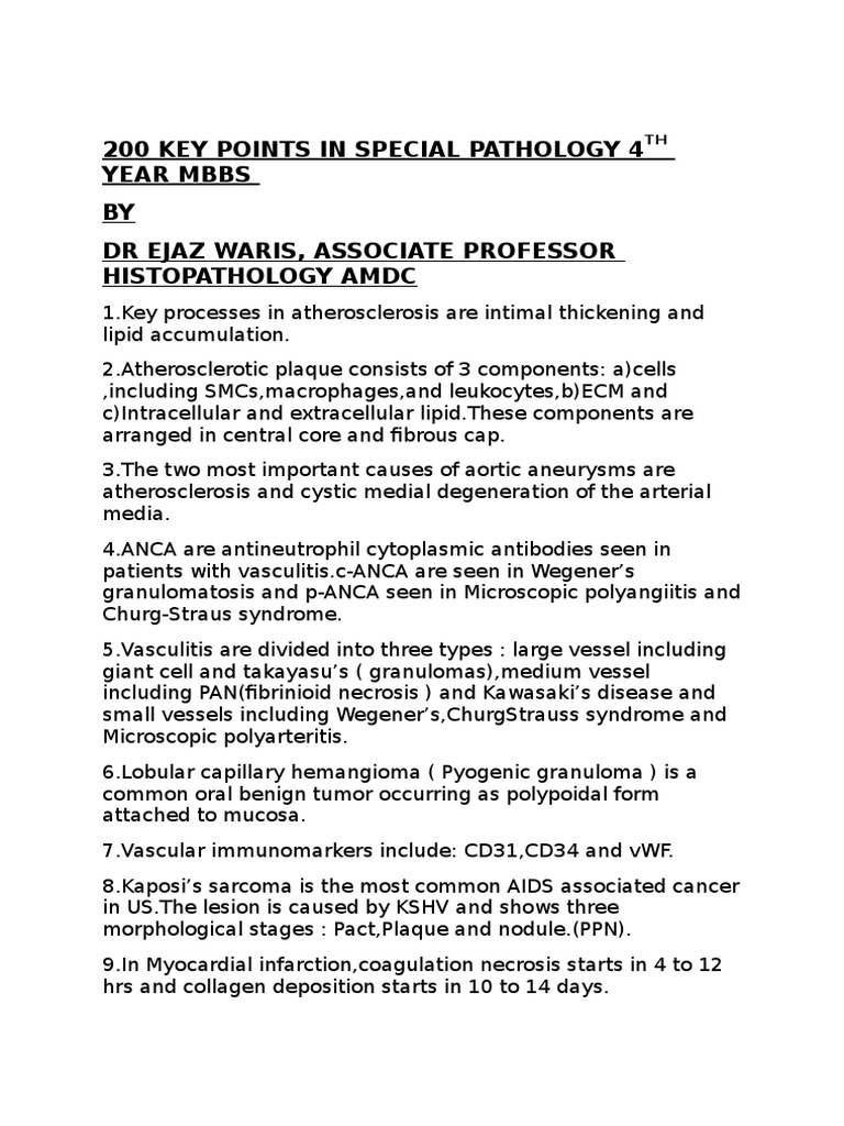 200 Points in Special Pathology | PDF | Carcinoma | Adenoma