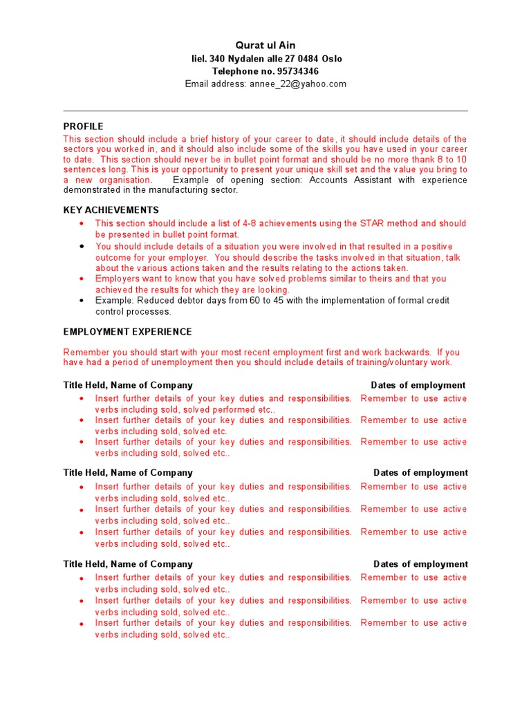 Unemployed CV Template | PDF | Microsoft Office | Labour