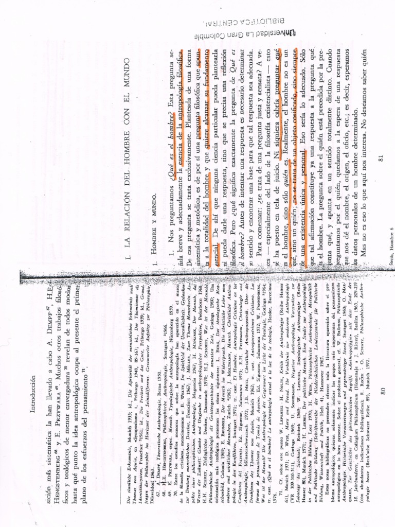 Qué Es El Hombre PDF | PDF