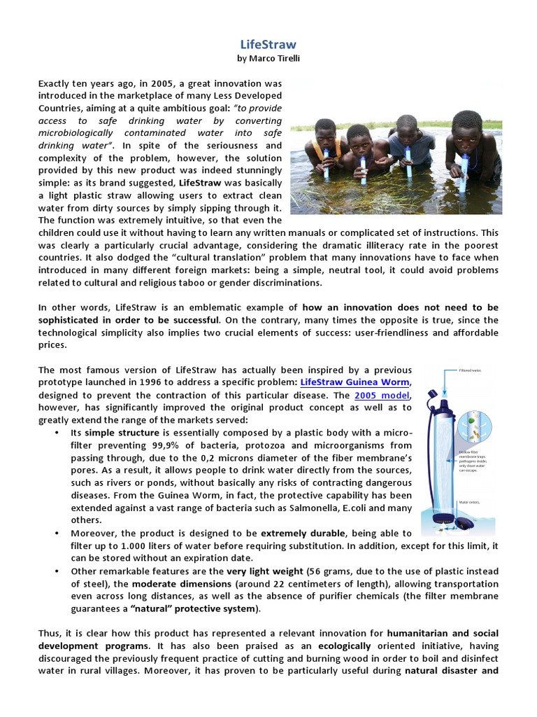 LifeStraw - Marco Tirelli | PDF | Innovation | Brand