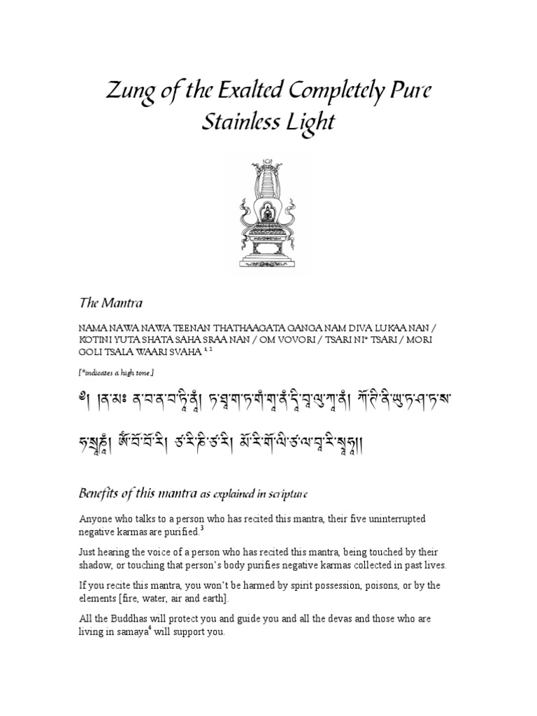 Dharani Zung of Stainless Light | PDF | Self-Improvement