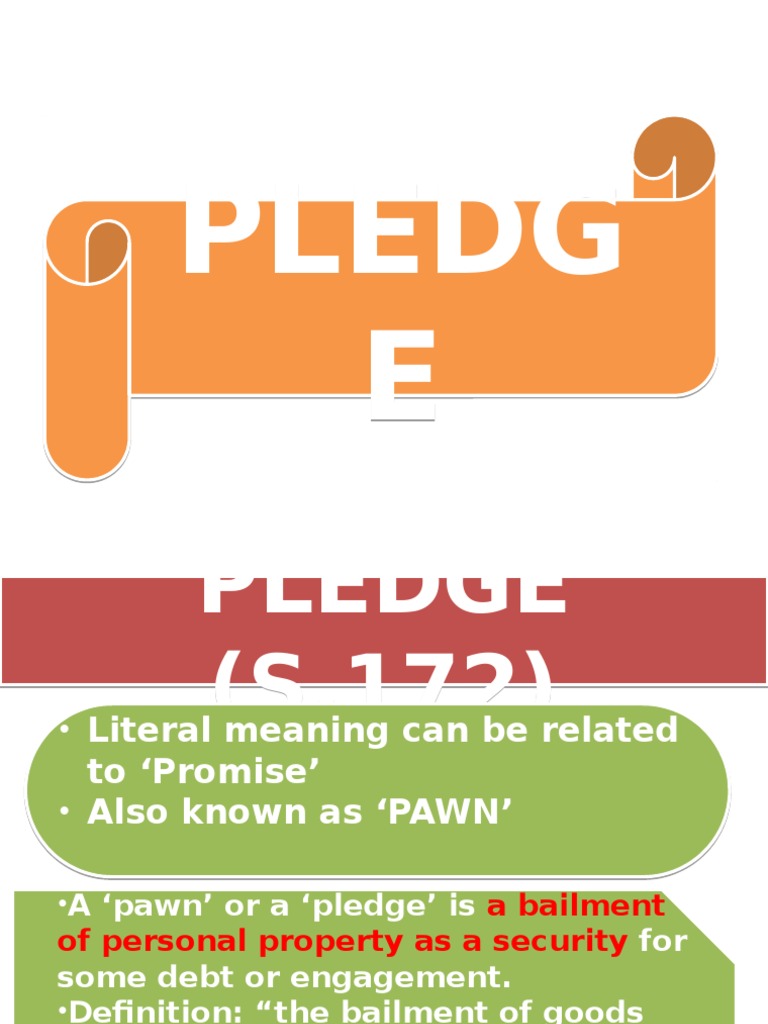 Pledge | PDF | Debt | Loans