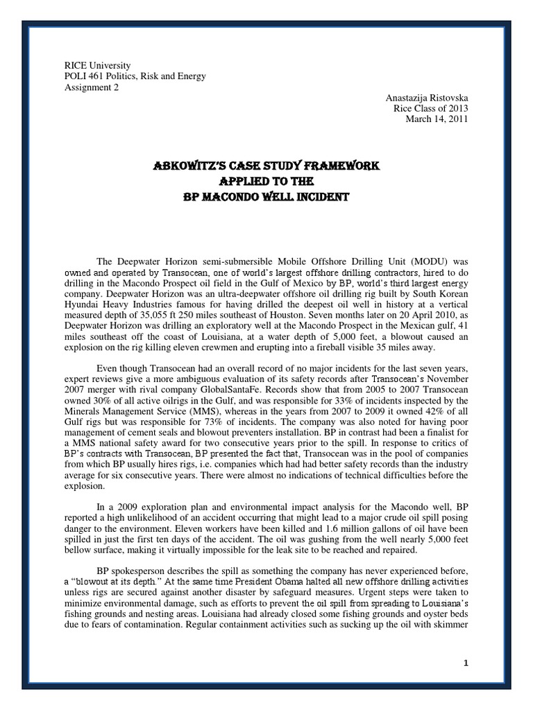 BP Macondo Well Incident | PDF | Deepwater Horizon | Blowout (Well ...