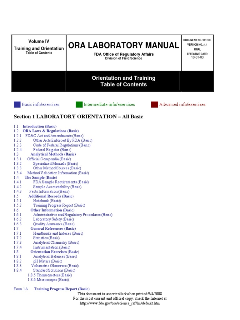 Ora Laboratory Manual: Orientation and Training | PDF | Gas Chromatography | Ionizing Radiation