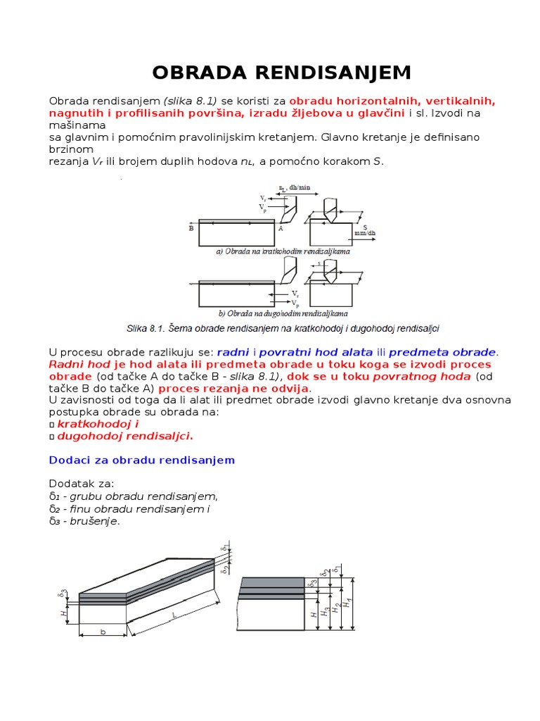 Obrada Rendisanjem I Provlacenjem | PDF