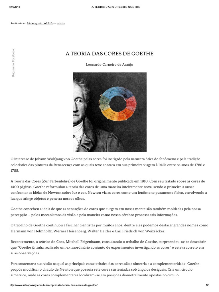 A Teoria Das Cores de Goethe | PDF | Cor | Isaac Newton