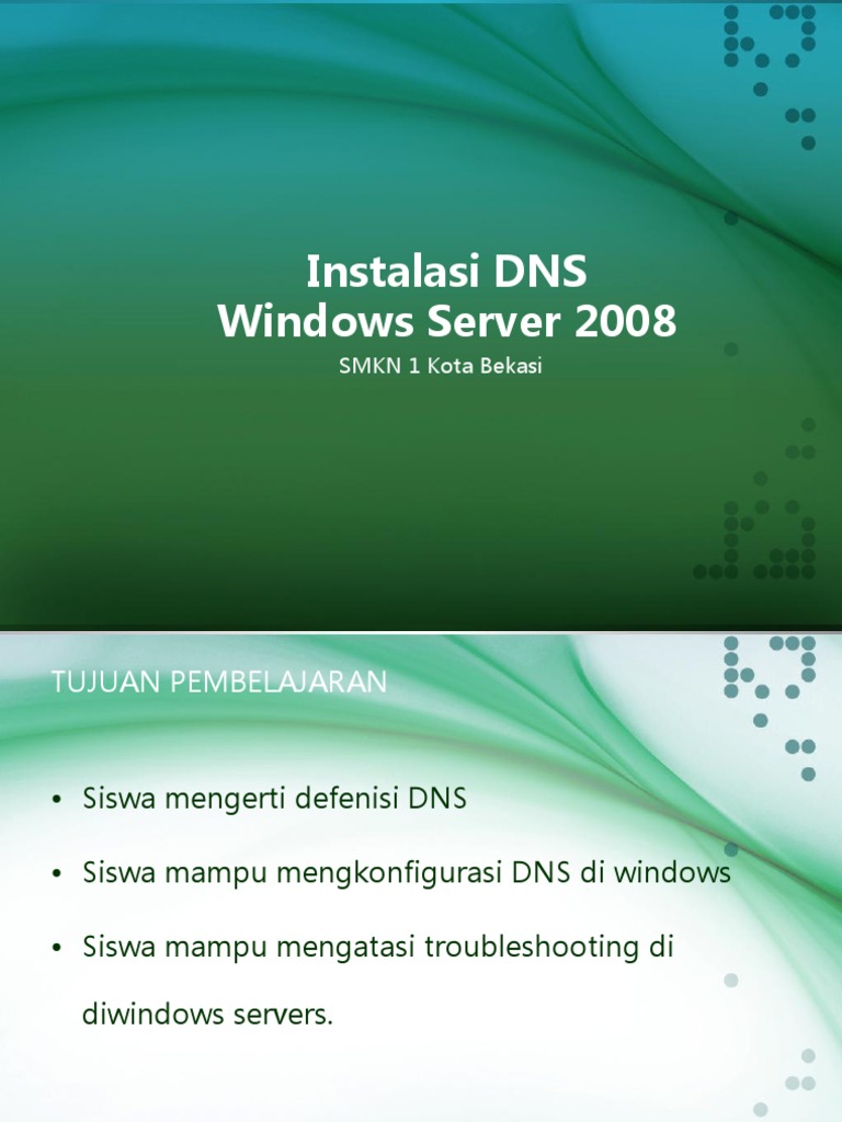 Lab 5 Konfigurasi DNS Windows Server 2008 | PDF