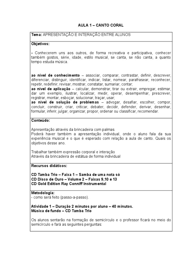 AULA 1- Musicalização Canto Coral | Canto | Som AULA 1- Musicalização Canto Coral | Canto | Som