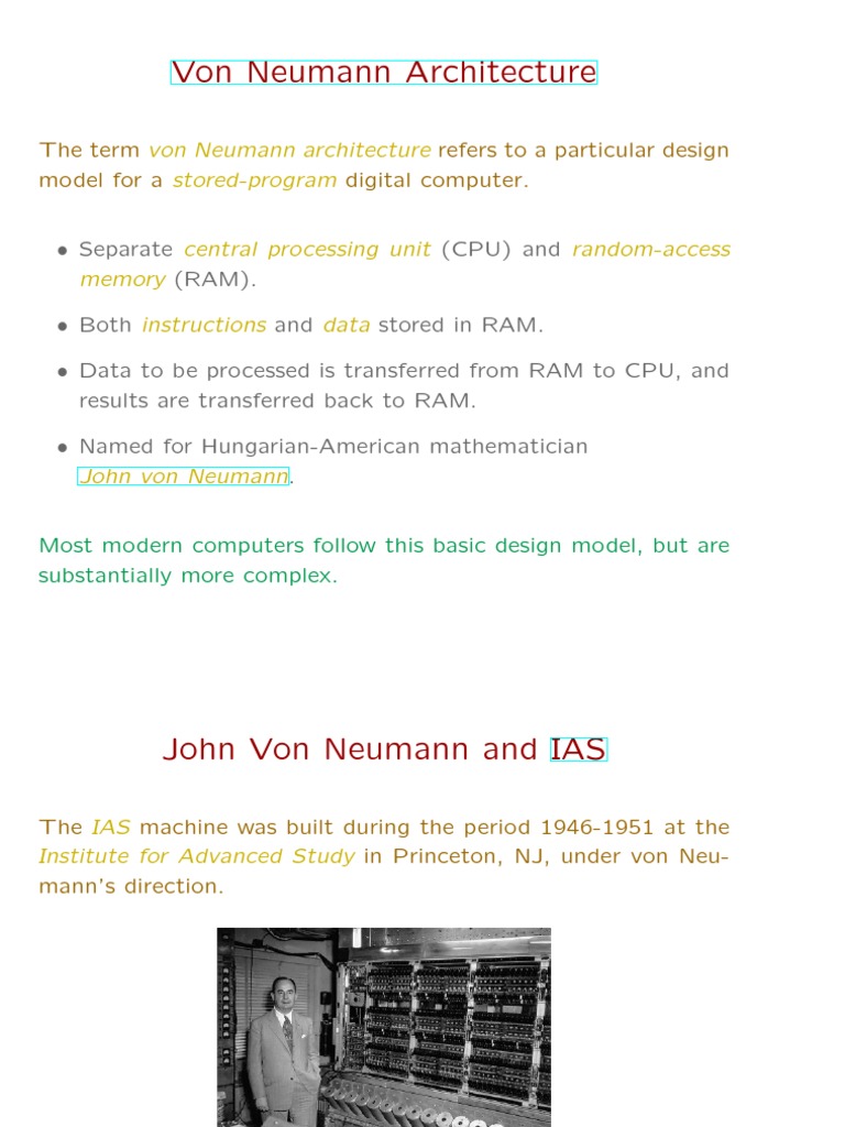 Von Neumann Architecture: The Foundation of Modern Computer Design | PDF | Central Processing ...