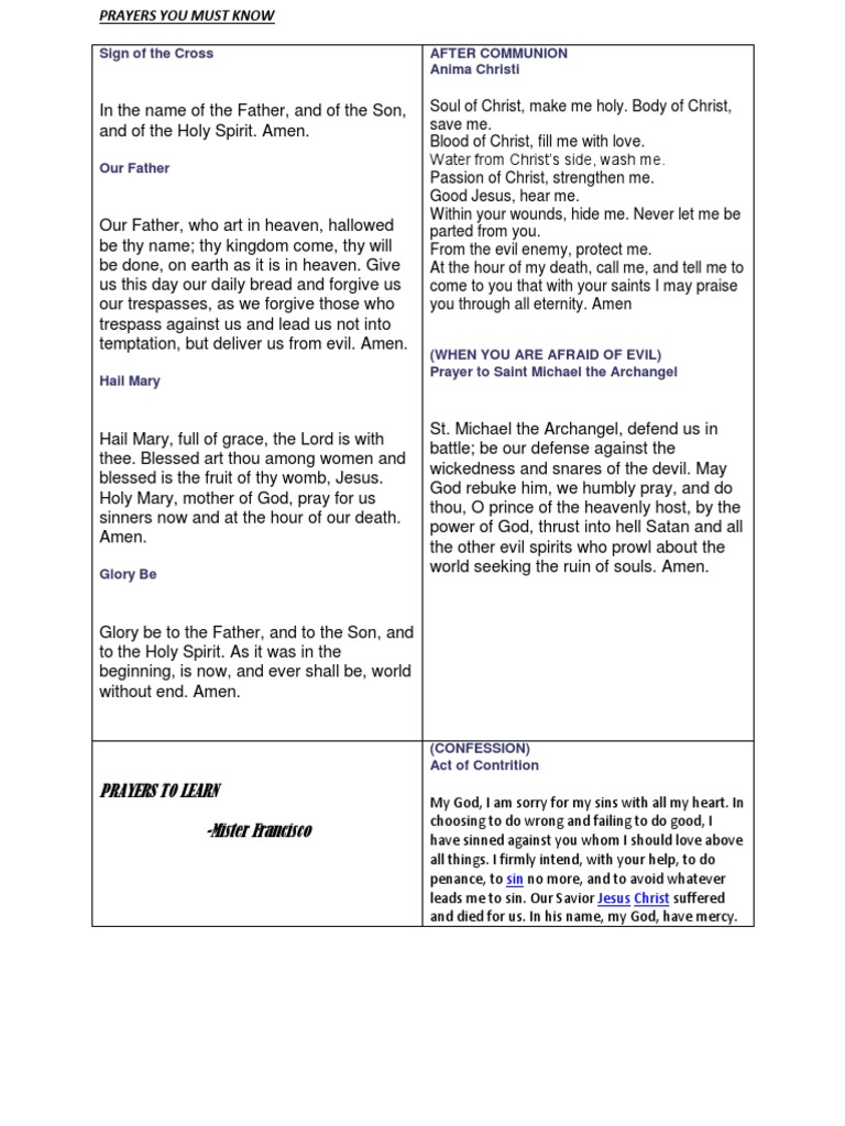 Essential Catholic Prayers & Commandments | PDF | Ten Commandments | Abrahamic Religions