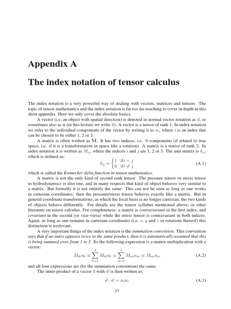 Appendix A Index | PDF | Tensor | Euclidean Vector
