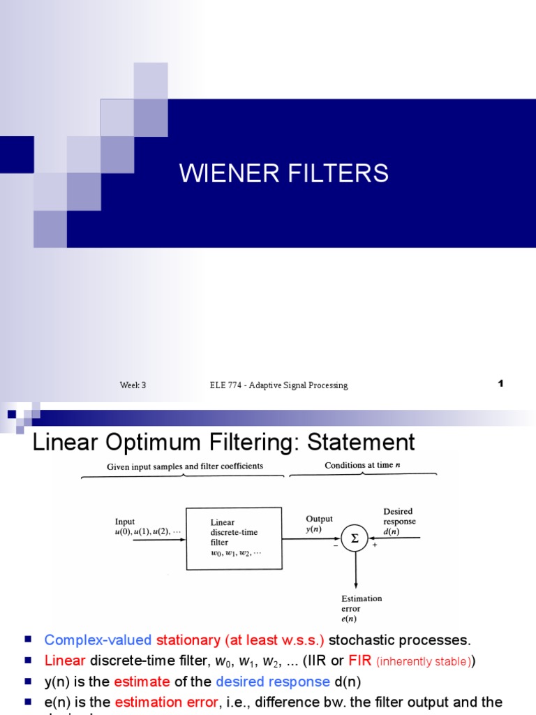 Winer Filter | PDF | Mathematical Optimization | Algorithms