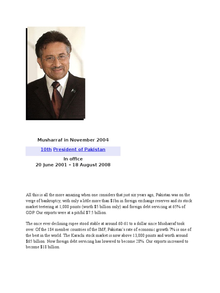 Economic Growth Under Musharraf's Era | PDF | Pakistan | Postgraduate ...