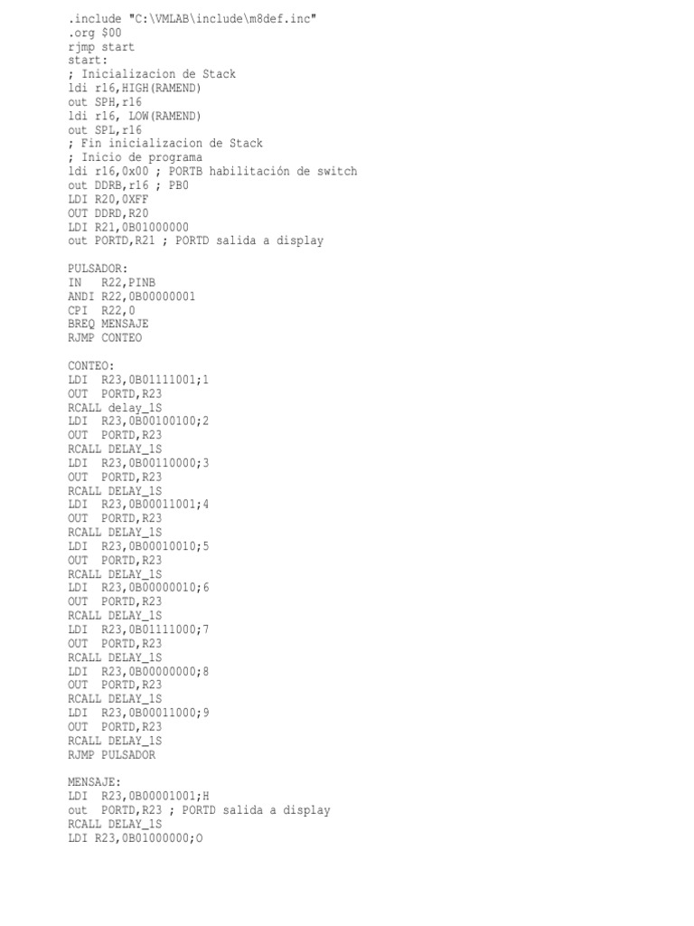 Codigo Vmlab Ejemplos Contador Examen | PDF | Negocios | Informática