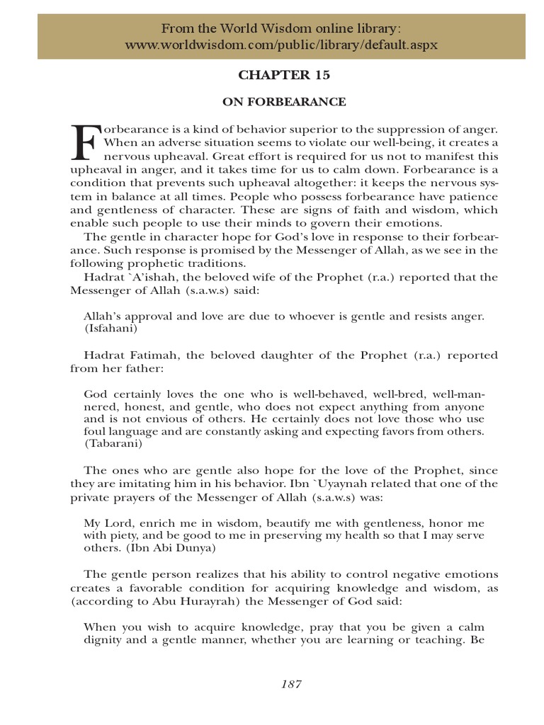 The Virtue of Forbearance in Islam | PDF | Muhammad | Prophets And ...