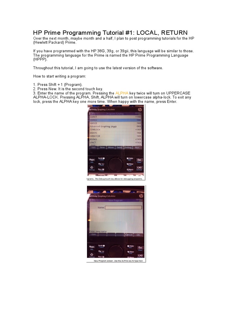 HP Prime Programming Tutorial ABC | PDF | Parameter (Computer ...