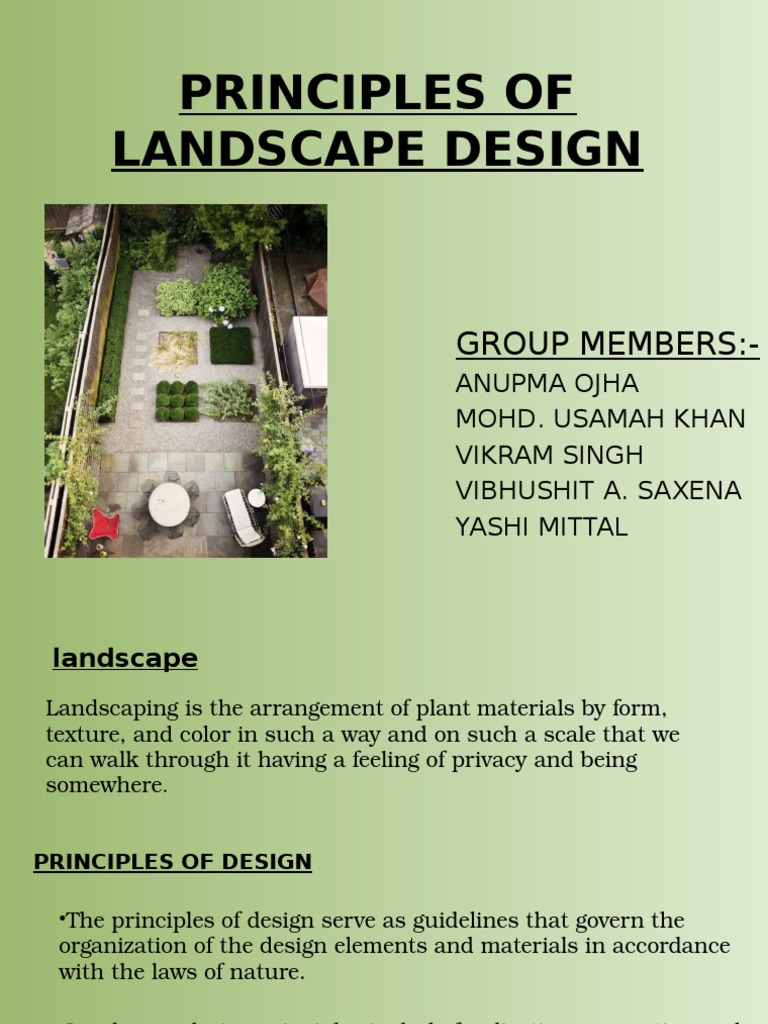 Principles of Landscape Design | PDF | Composition (Visual Arts ...