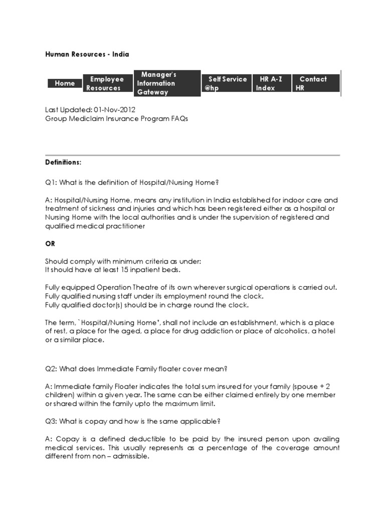 Understanding Group Mediclaim Insurance Benefits for HP Employees in ...