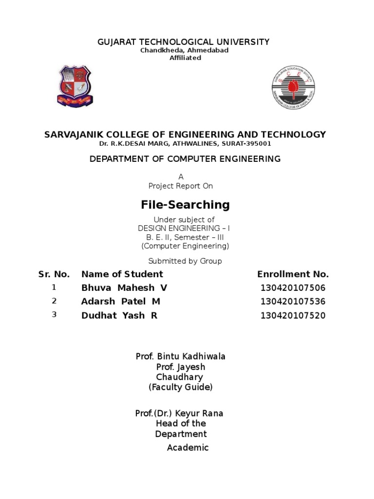 GTU File Searching Project | PDF | Application Software | Design Thinking