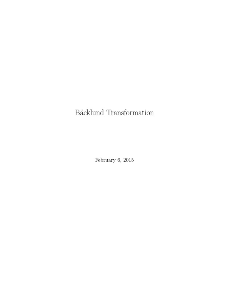 Backlund Transformation PDF | PDF | Soliton | Partial Differential Equation