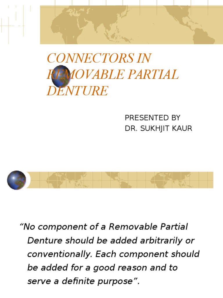 Connectors in RPD Final Seminar | PDF | Dentures | Anatomical Terms Of ...