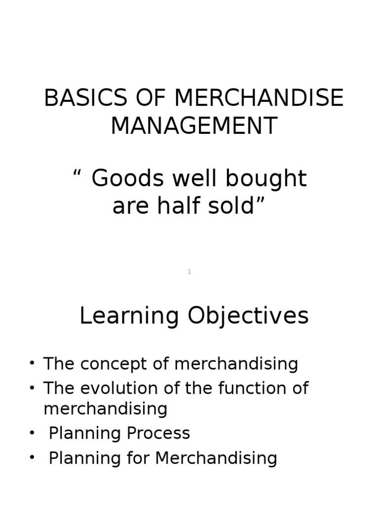Basics of Merchandising | PDF | Merchandising | Retail
