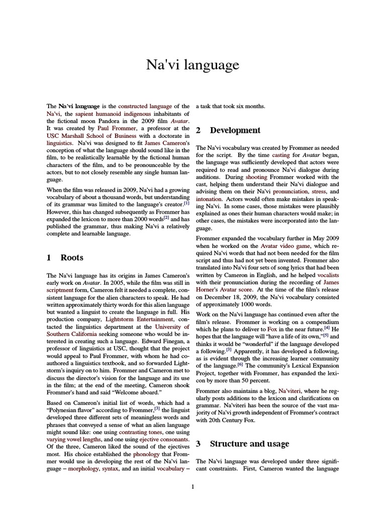 Na'Vi Language | PDF | Grammatical Number | Rules