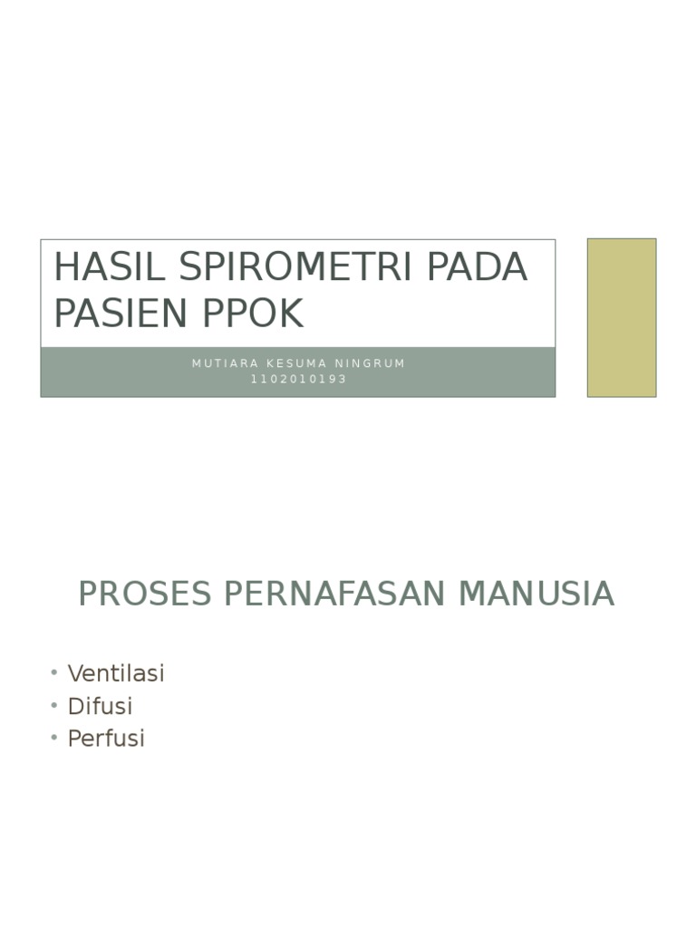 Hasil Spirometri Pada Pasien Ppok | PDF