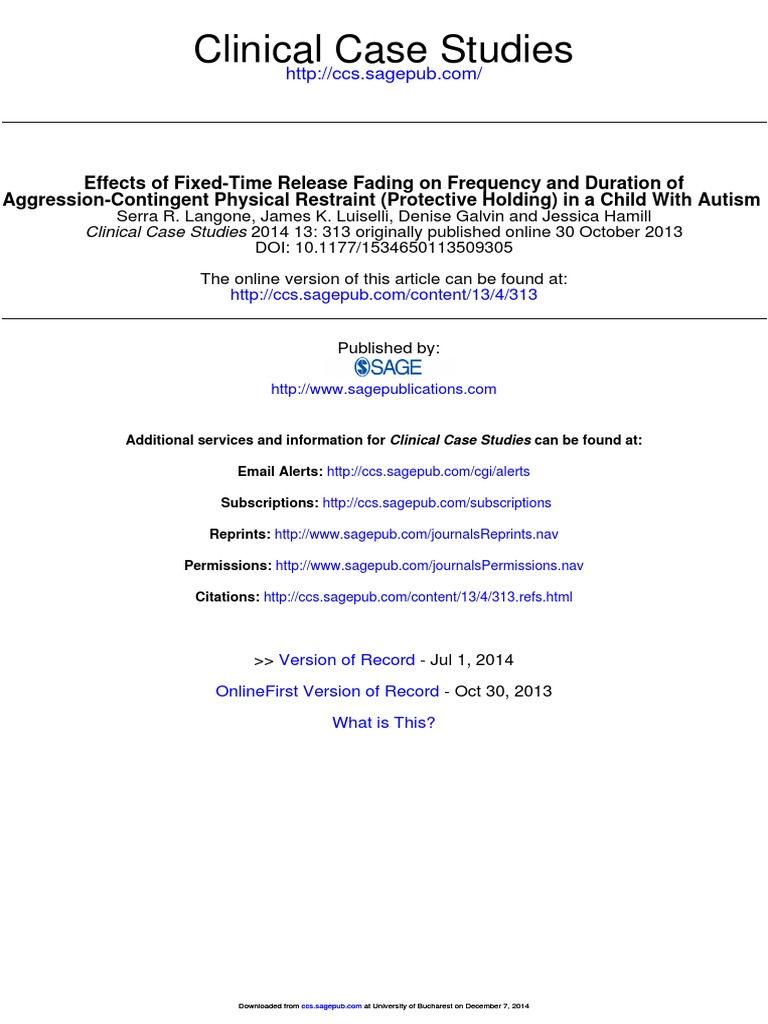 Clinical Case Studies-Autism | PDF | Science & Mathematics