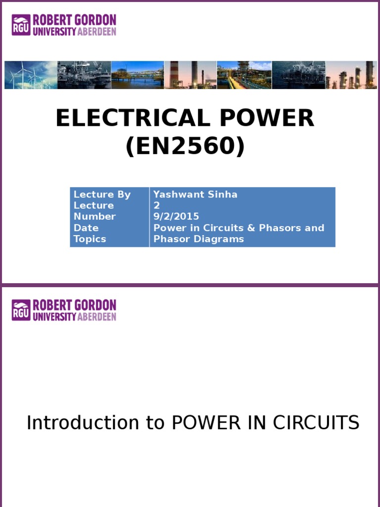 Lecture 2 Electrical Power | PDF | Ac Power | Electric Power