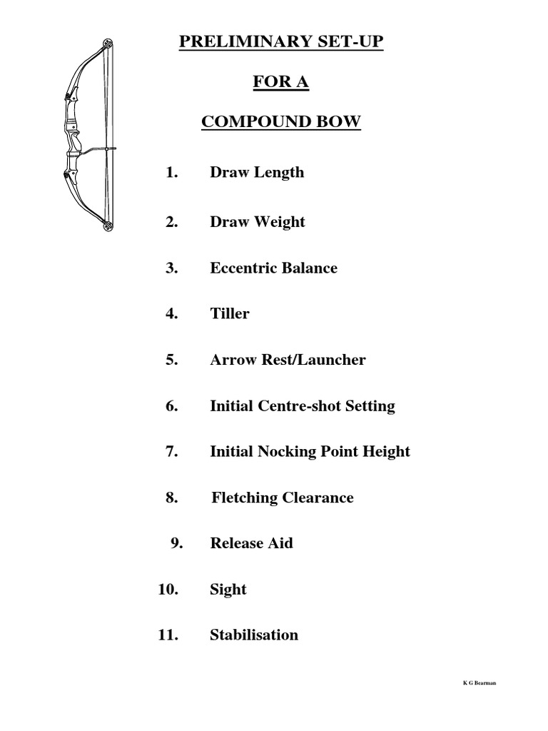 Preliminary Set-up - Compound Bow | Bow And Arrow | Arrow