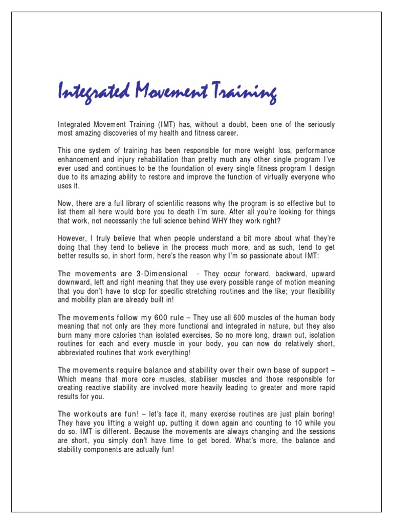 Integrated Movement | PDF | Flexibility (Anatomy) | Hip