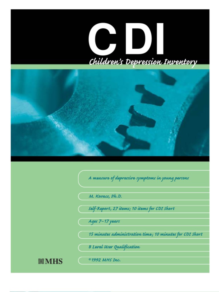 Información Sobre El Test CDI | PDF | Major Depressive Disorder ...