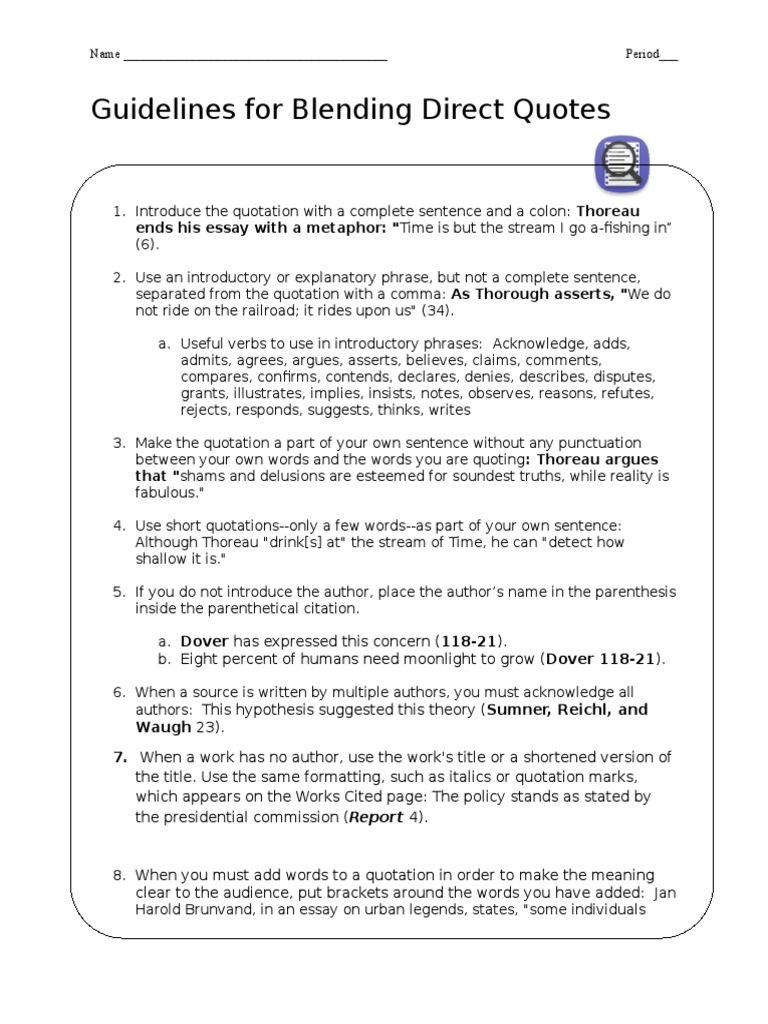l05 Guidelines For Blending Direct Quotes | PDF