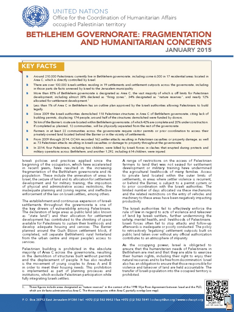 Ocha Opt Bethlehem Factsheet 03-02-2015 English | PDF | West Bank ...