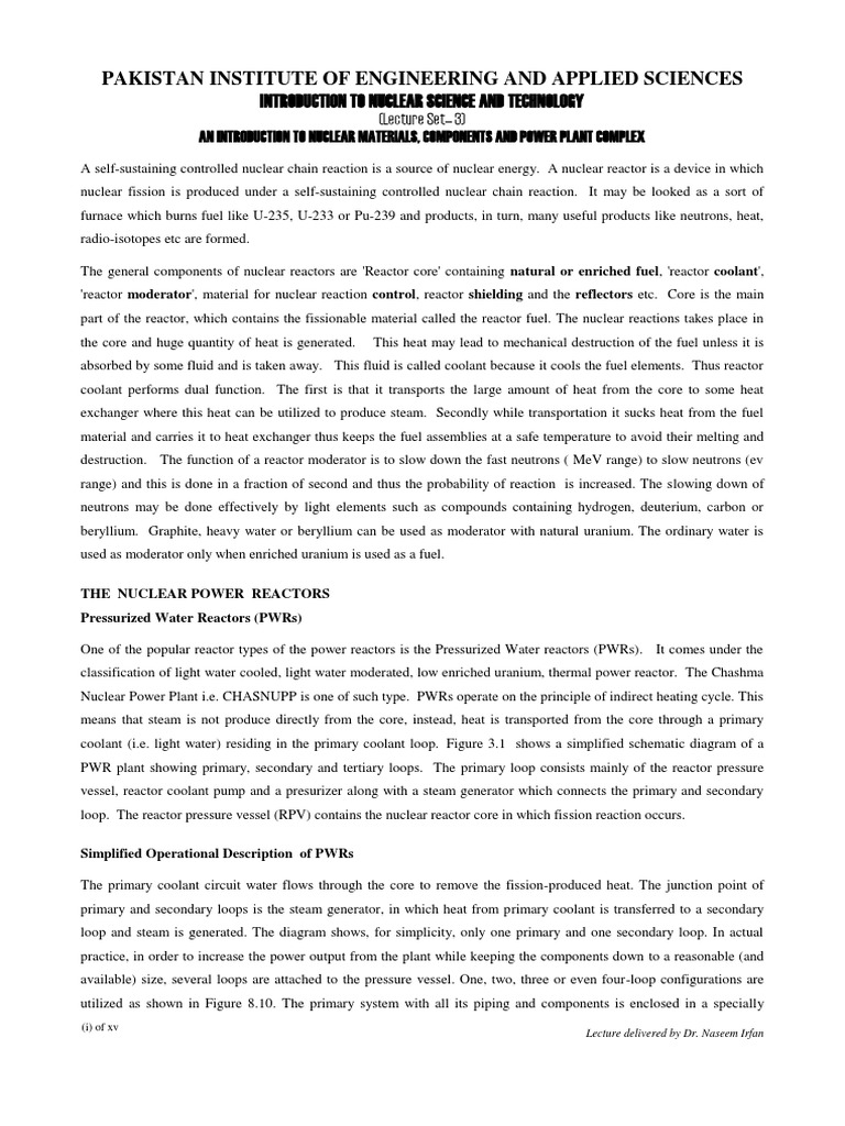 PWR and All Components | PDF | Pressurized Water Reactor | Nuclear Fuel