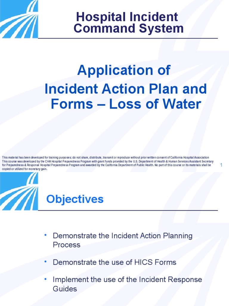 Hospital Incident Command System: Application of Incident Action Plan ...
