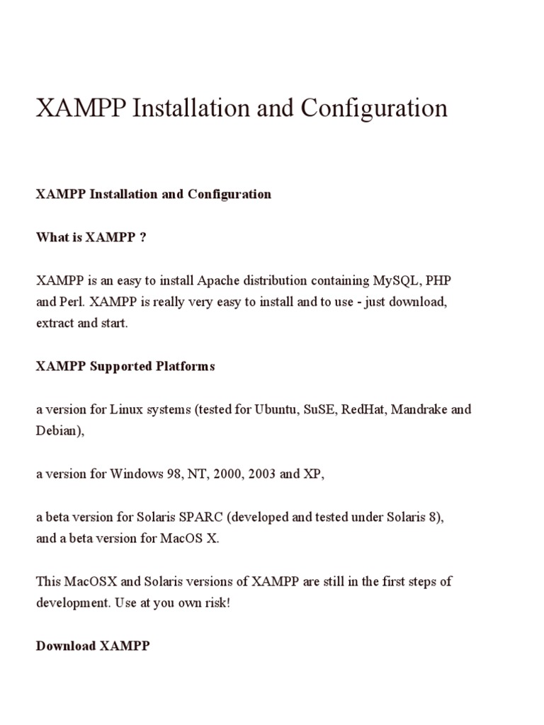 XAMPP Installation and Configuration | PDF | Transport Layer Security ...
