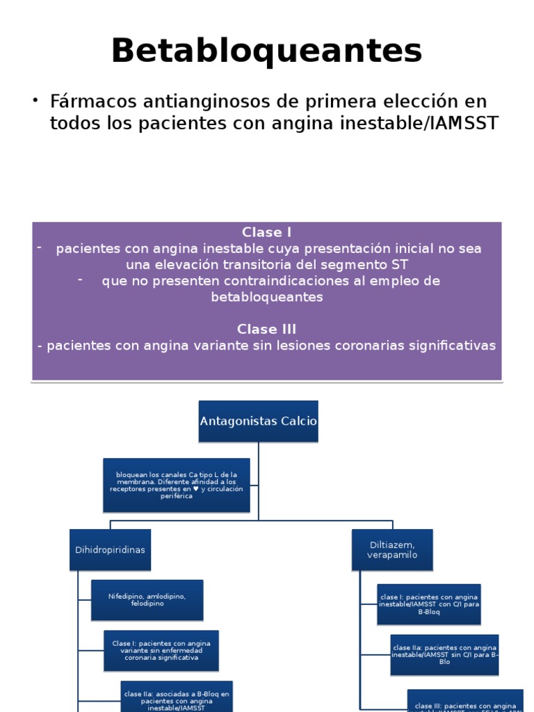 Betabloqueantes | PDF | Angina de pecho | Infarto de miocardio