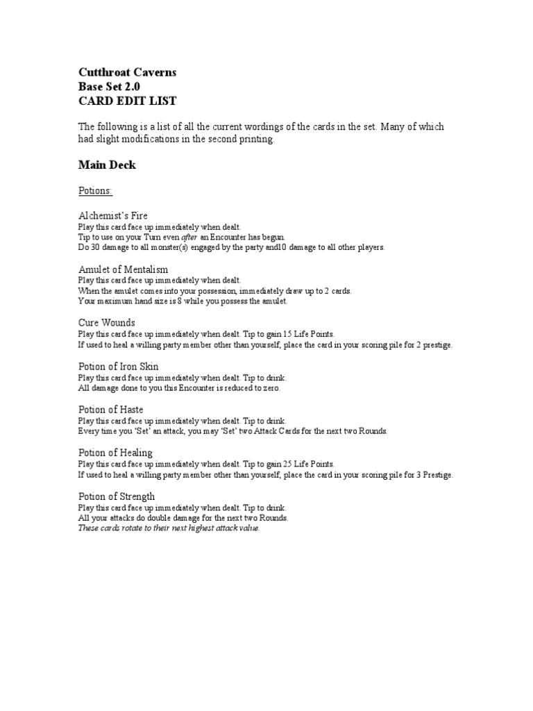 Cutthroat Card Edits Base Set | PDF | Gray Wolf | Leisure