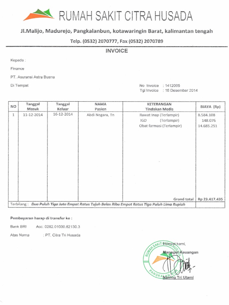 PT Asuransi Astra Buana - Invoice | PDF