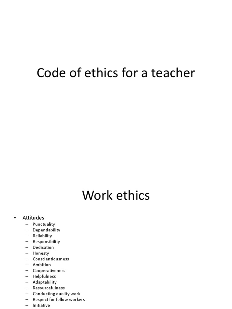 Code of ethics of a teacher.pdf | Value (Ethics) | Accountability